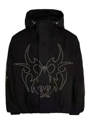 CHEW FOREVER Studded Hooded Jacket - Black