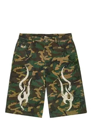 CHEW FOREVER Graphic Print Shorts - Green