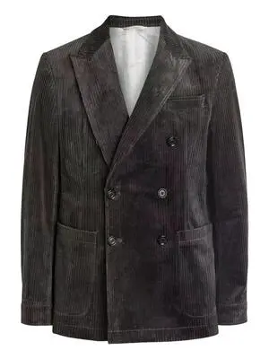 Oliver Spencer Double-breasted Corduroy Blazer - Grey