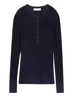 Gabriela Hearst Julian Henley Knitted Top - Blue