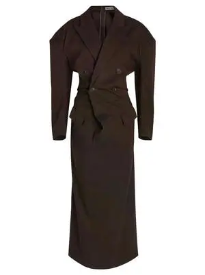 Issey Miyake Double-breasted Midi Dress - Brown
