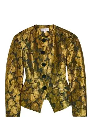 Ronny Kobo Floral-print Jacket - Gold