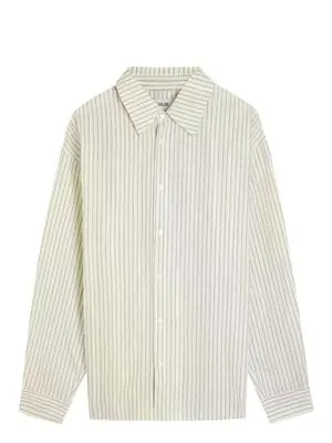 AGOLDE Striped Button Shirt - Neutrals