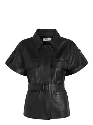 SKIIM Eloise Belted Short-sleeve Top - Black