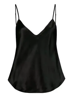 REFORMATION Silk Teddy Top - Black