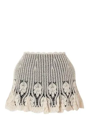 Magda Butrym Crocheted Cotton Mini Skirt - Cream