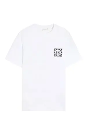 LES DEUX Goods Checkerboard Graphic T-shirt - White
