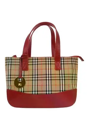 Burberry 1990-2000s Check Canvas Tote - Neutrals