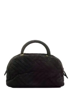 Prada 1990s Quilted Suede Tote Bag - Black