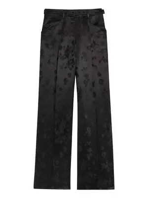 Gabriela Hearst Floral-print Belted Trousers - Black