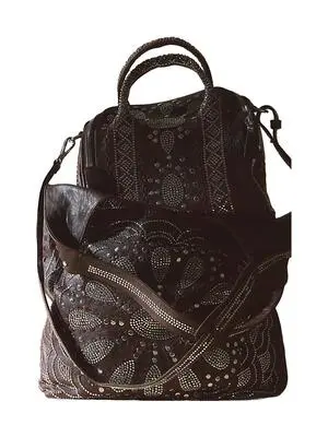 CHRISTIANSEN Studded Bowler Bag - Bitter Chocolate