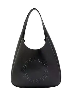 Stella McCartney Logo Studded Shoulder Bag - Black