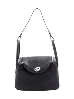 Hermès 2023 Lindy Leather Shoulder Bag - Black