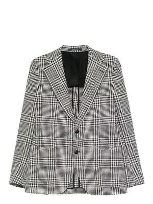 Tagliatore Checked Single-breasted Blazer - Black
