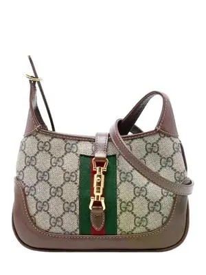 Gucci Mini Gg Supreme Web Jackie 1961 Crossbody Bag - Brown