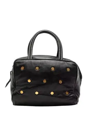 Loewe Leather Anagram Studs Handbag - Black