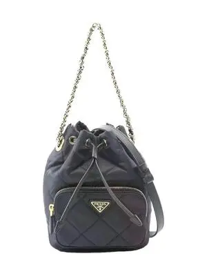 Prada 2010s Duet Quilted Bucket Bag - Blue