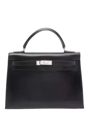 Hermès 1999 32 Kelly Leather Tote Bag - Black
