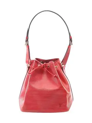 LOUIS VUITTON 1995 Petit Noe Leather Bucket Bag - Red