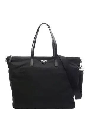 Prada Logo-plaque Tote Bag - Black