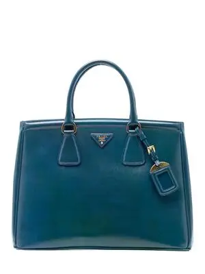 Prada Medium Saffiano Vernice Parabole Tote Bag - Blue