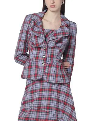 VIVIENNE WESTWOOD Tartan Linen Drunken Jacket - Multicolor