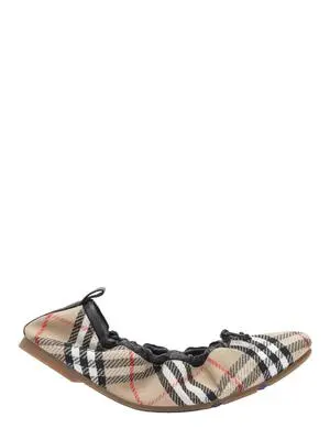 Burberry Check Ballet Flats - Beige