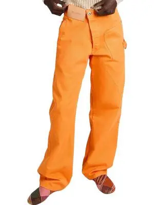 JW Anderson Bright Twisted-denim Jeans - Orange
