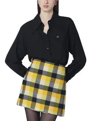 VIVIENNE WESTWOOD Viscose Shirt With Oversized Collar - Black