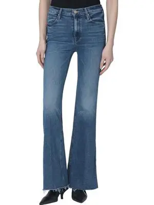 MOTHER Doozy Sneak Fray Flared Jeans - Blue