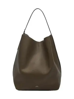 TOTEME Grained Leather Tote Bag - Brown
