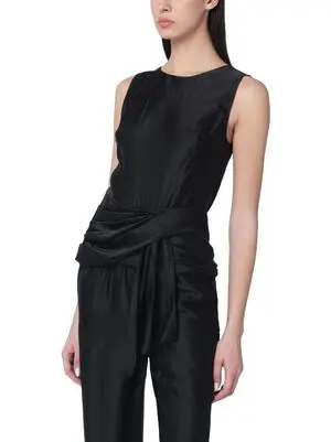 Loulou De Saison Draped Fonda Top - Black