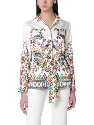 Etro Paisley Print Belted Shirt Jacket - Multicolor