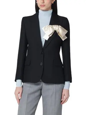 Valentino Garavani Single-breasted Jacket With Bow - Black