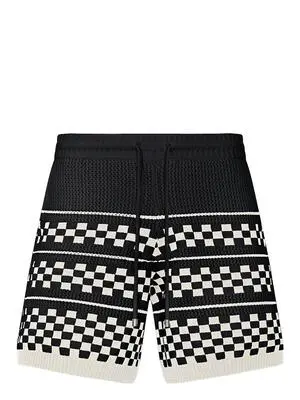 Amiri Checkered Mesh Shorts - Black
