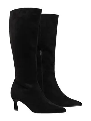 THERAPY AUSTRALIA Pointed Toe Tall Boots - Black Microsuede