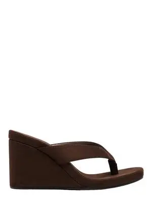 THERAPY AUSTRALIA Ren Wedge Sandal - Chocolate Tonal Faux Suede