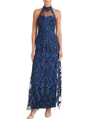 TEMPERLEY LONDON Genevieve Halter Gown - Midnight
