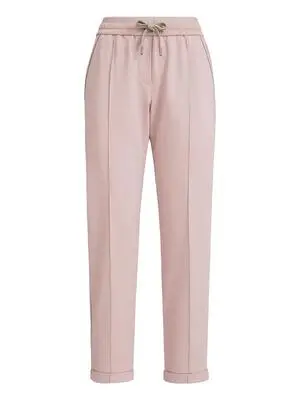 Brunello Cucinelli Track Trousers With Monili - Pink
