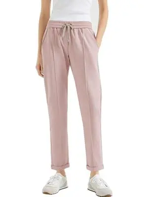 Brunello Cucinelli Track Trousers With Monili Pink