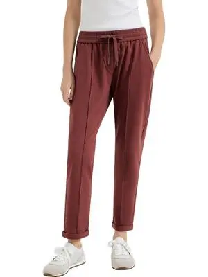 Brunello Cucinelli Track Trousers With Monili Red