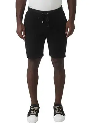 MAUVAIS Textured Stretch Slim Shorts - Black