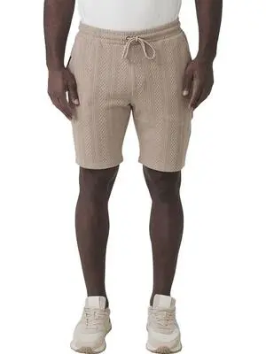 MAUVAIS Textured Stretch Slim Shorts - Light Beige