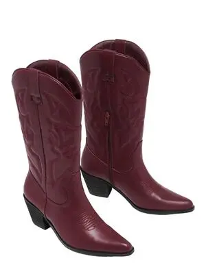 THERAPY AUSTRALIA Pointed Toe Western Boots - Bordeaux