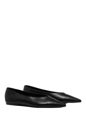 THERAPY AUSTRALIA Clara Pointed Toe Flats - Black Smooth Pu