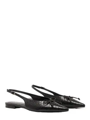 THERAPY AUSTRALIA Lavin Slingback Ballet Flats - Black Snake Pu