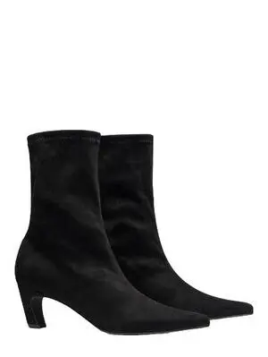THERAPY AUSTRALIA Sacha Sock Bootie - Black Stretch Microfibre-suede