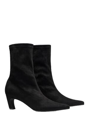 THERAPY AUSTRALIA Sacha Sock Bootie - Black Stretch Microfibre-suede