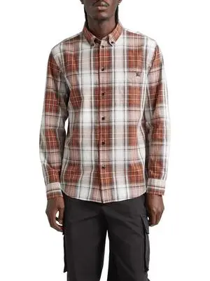 Burberry Roland Check Button-down Shirt - Russet Brown Madras Check