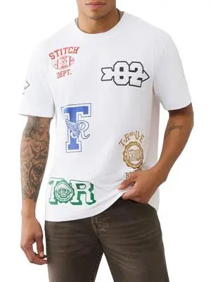 True Religion Embroidered Uni Logos Cotton Graphic T-shirt - Optic White